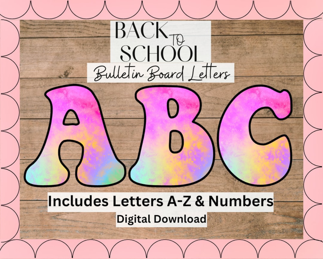 Back to School Bulletin Board Letters, Bulletin Board Letters, Groovy ...