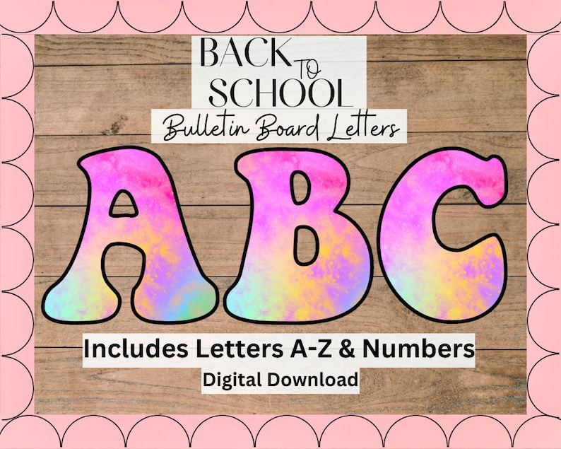 Back to School Bulletin Board Letters, Bulletin Board Letters, Groovy ...