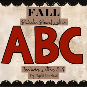 Fall Bulletin Board Letters, Fall Tshirt Design, Alphabet Letters, Fall ...