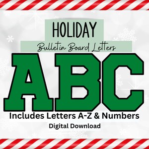 Christmas Bulletin Board Letters, Holiday Letters, Holiday Classroom ...