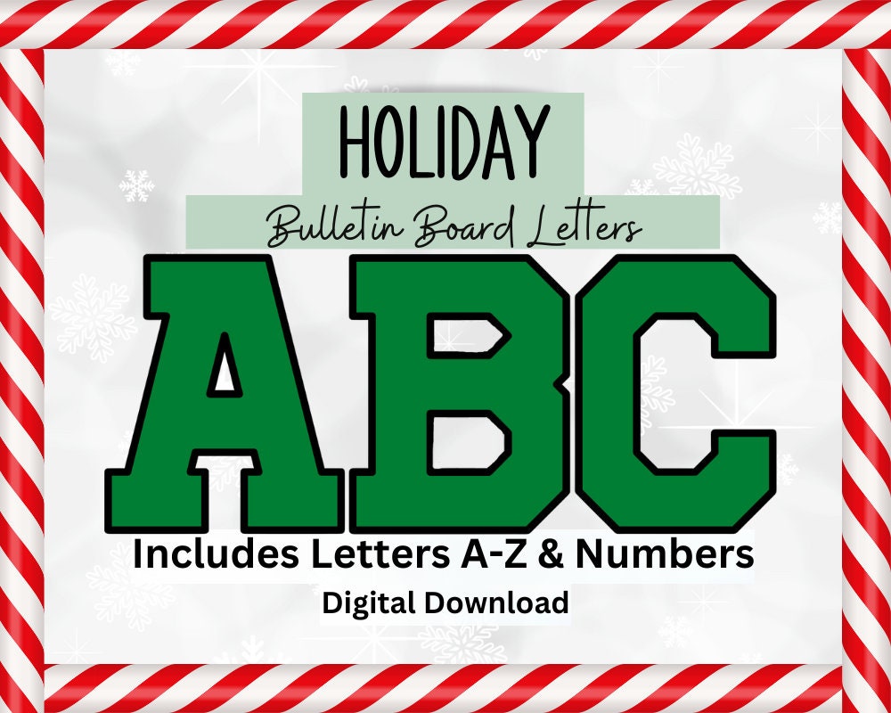 Christmas Bulletin Board Letters, Holiday Letters, Holiday Classroom ...