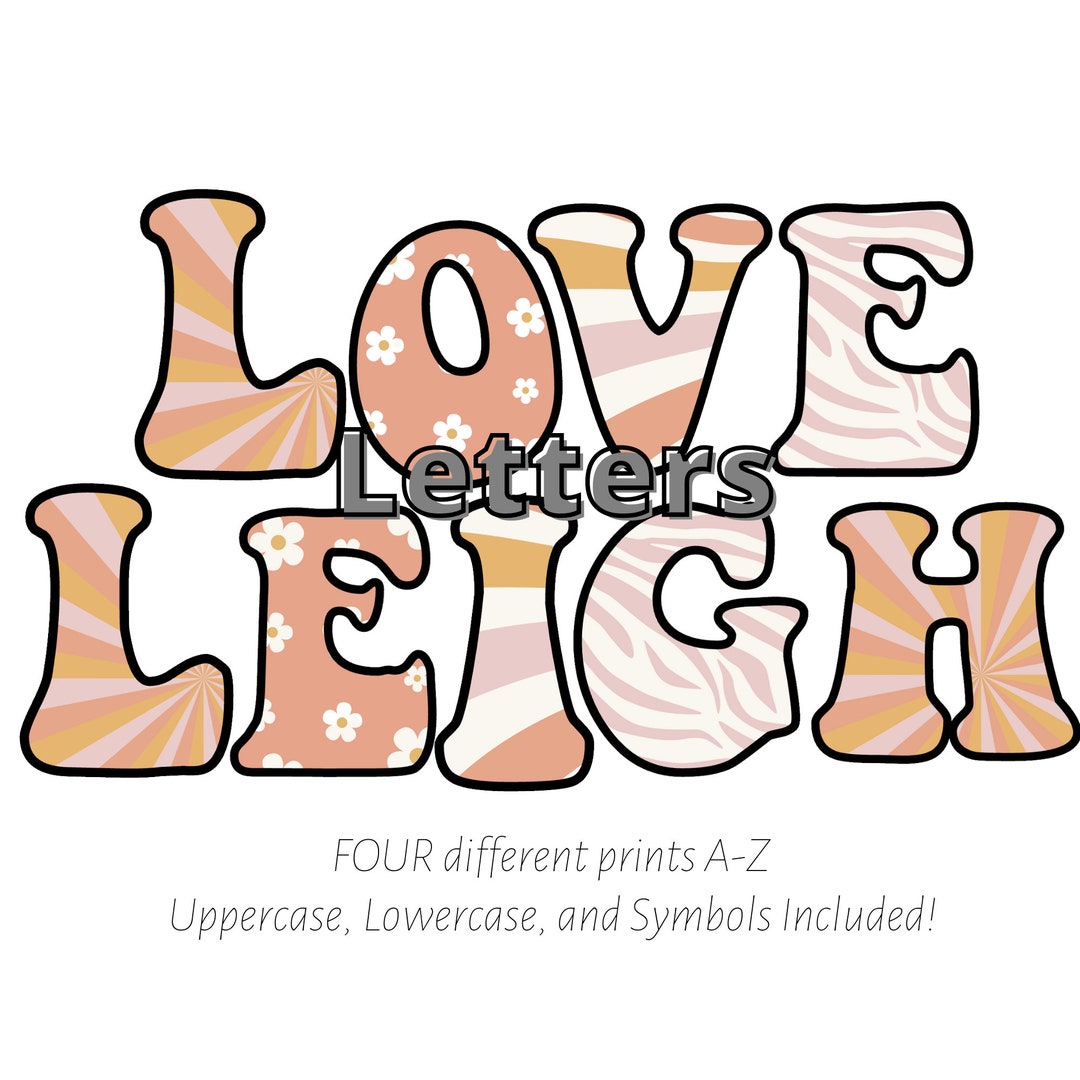 Groovy Letters PNG Letters PNG Alphabet Classroom Decor - Etsy