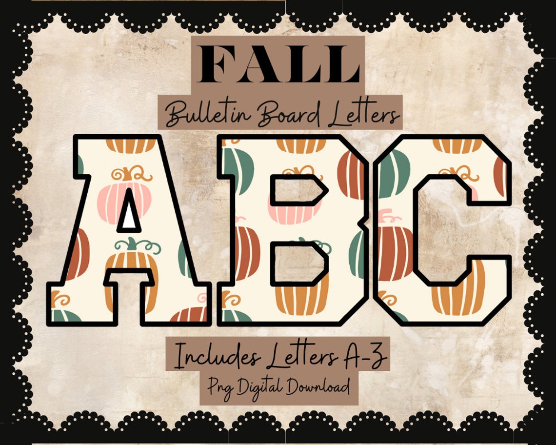 Fall Boho Bulletin Board, Boho Bulletin Board Letters, Fall Bulletin ...