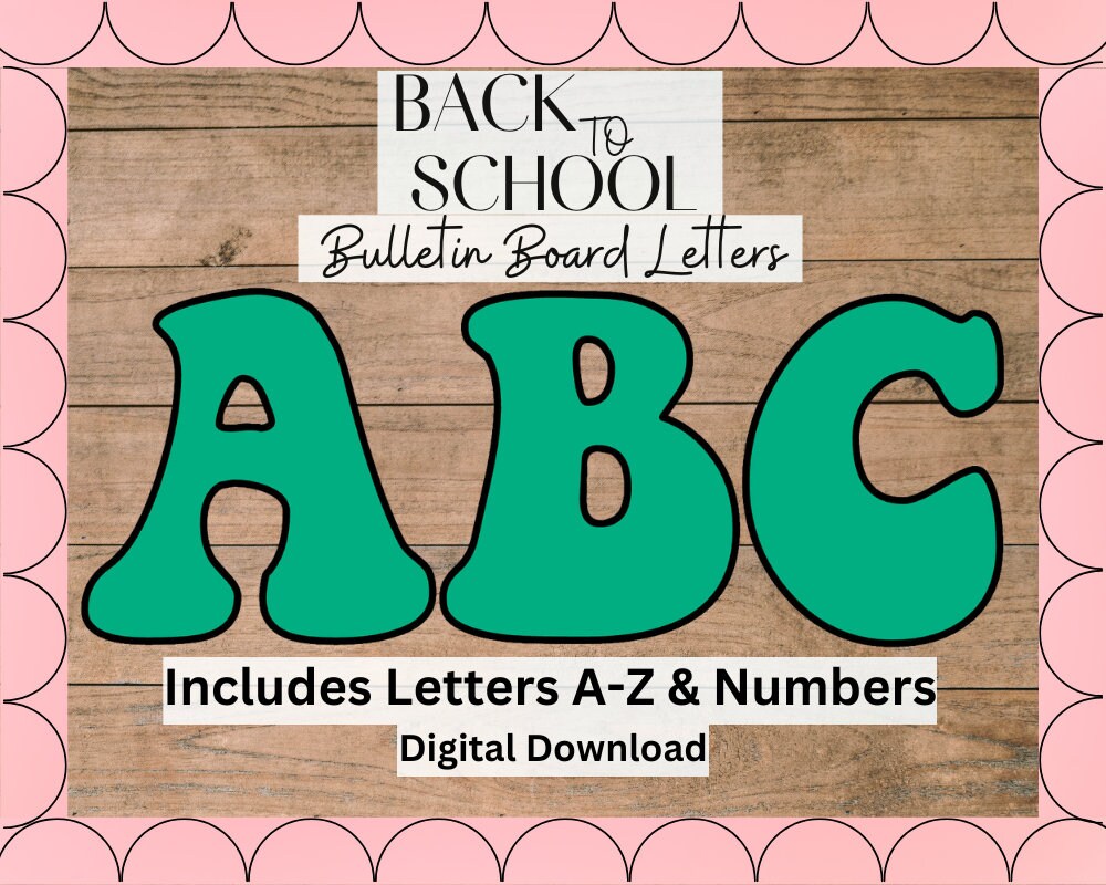 Back to School Bulletin Board Letters, Bulletin Board Letters, Groovy ...