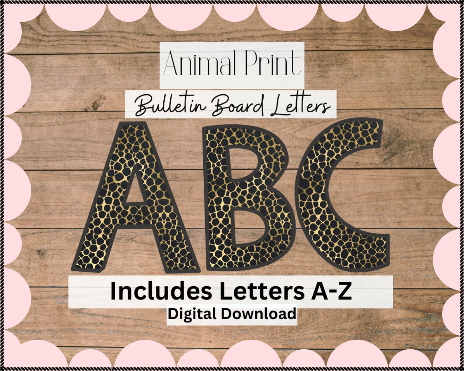 Animal Print Bulletin Board Letters, Back to School, Safari Letters ...