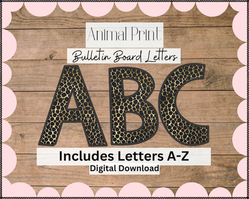 Animal Print Bulletin Board Letters, Back to School, Safari Letters ...