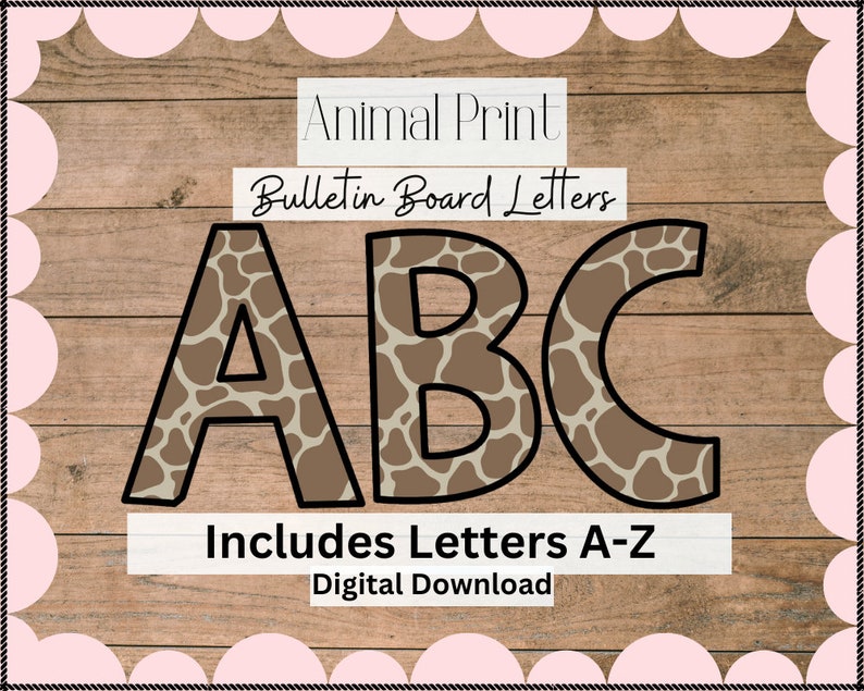 Animal Print Bulletin Board Letters, Back to School, Safari Letters ...