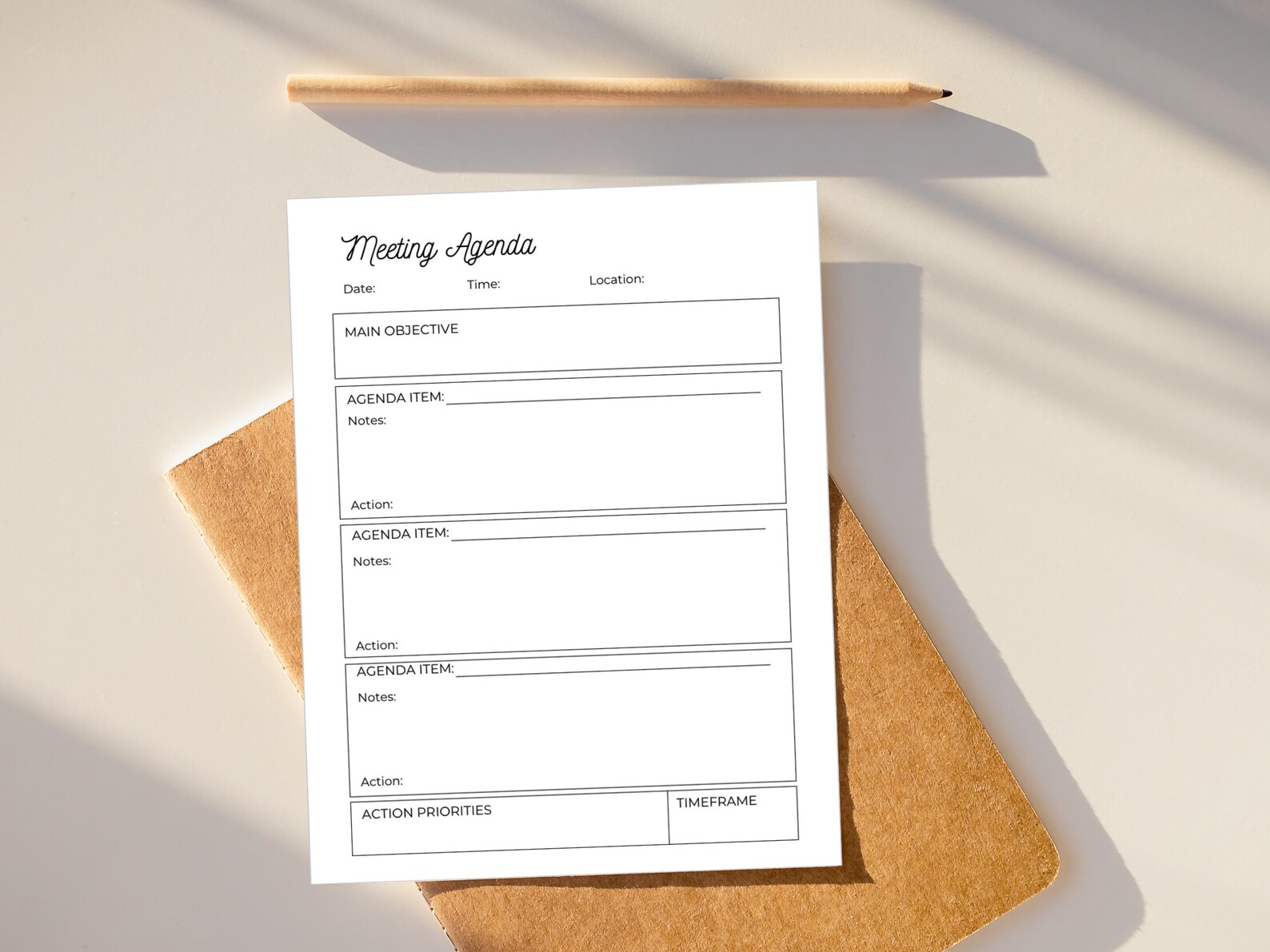 MEETING AGENDA Template | Meeting Agenda Template Printable | EDITABLE ...