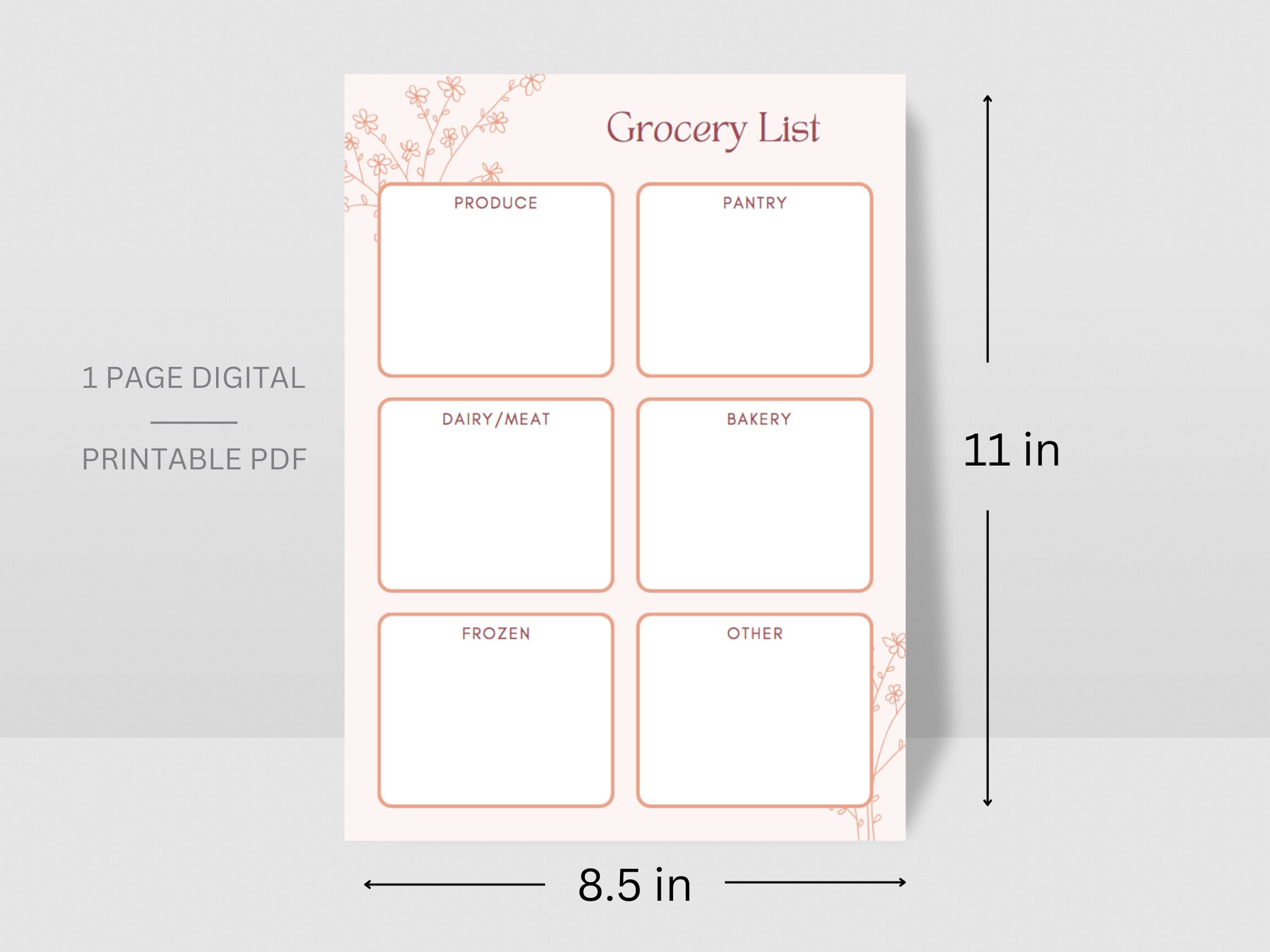GROCERY LIST PRINTABLE | Editable Canva Template | Digital Download ...