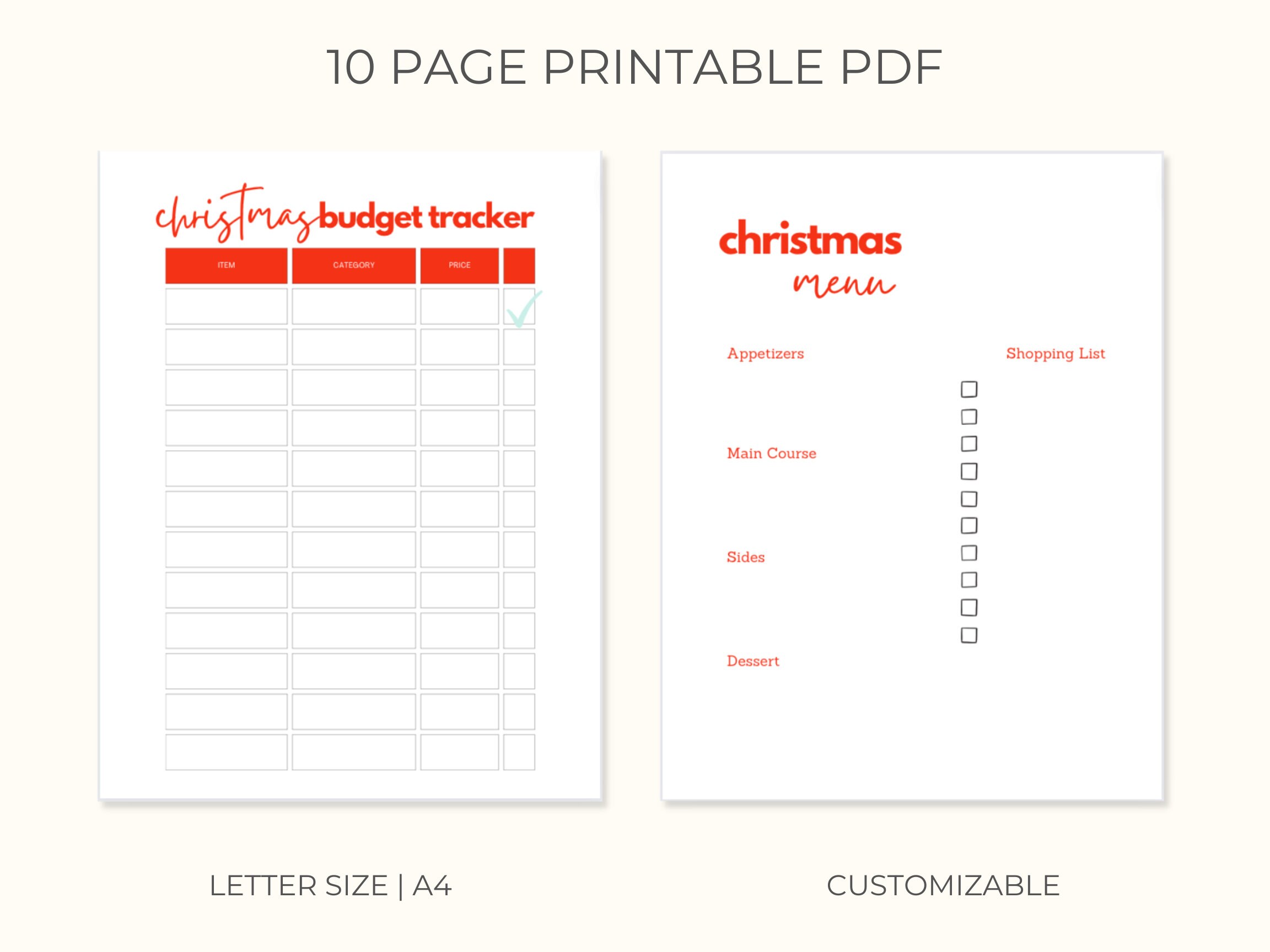 CHRISTMAS/HOLIDAY PLANNER Printable Pdf Editable Canva Template Xmas ...