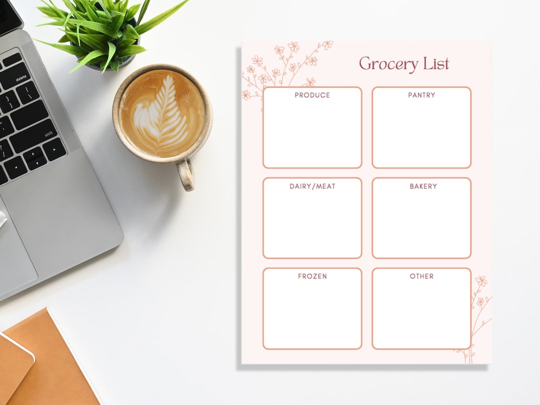 GROCERY LIST PRINTABLE | Editable Canva Template | Digital Download ...
