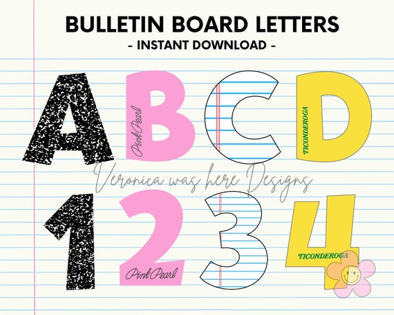 Bulletin Board Letters Bulletin Board Decor Classroom - Etsy