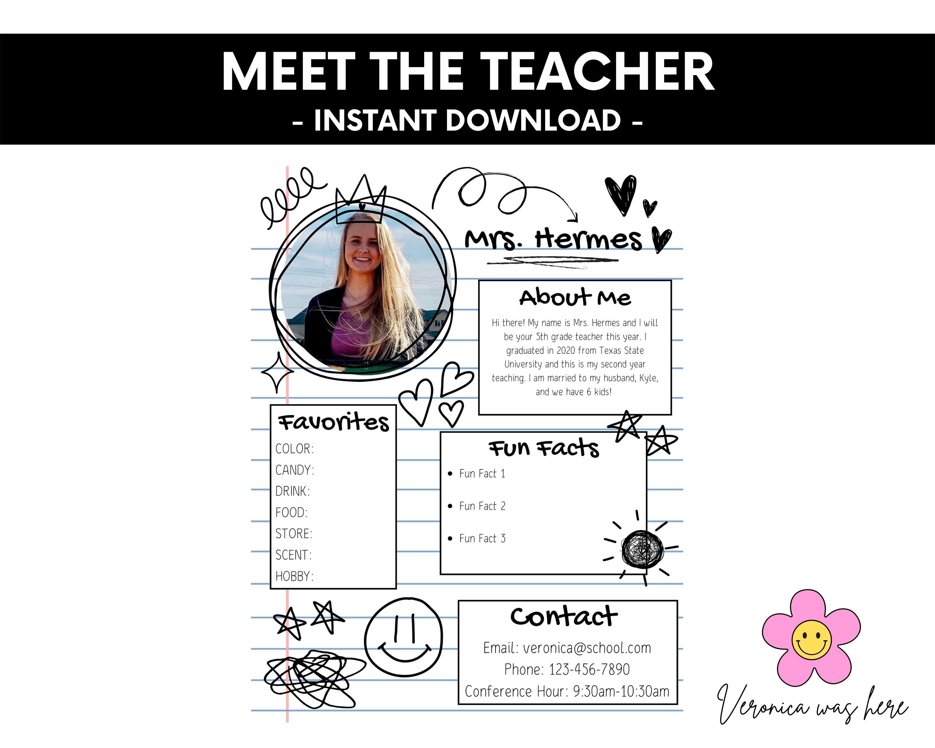 Meet the Teacher Template Meet the Teacher Editable Meet the Teacher ...