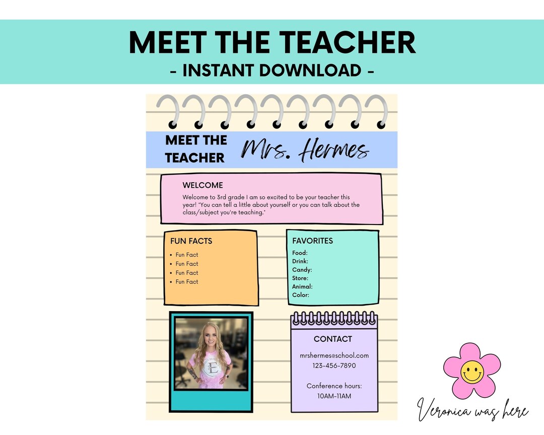 Meet the Teacher Template Meet the Teacher Editable Colorful Meet the ...