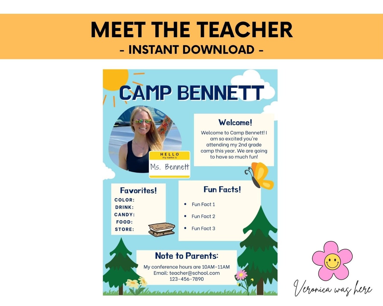 Meet the Teacher Template Meet the Teacher Editable Camp Meet the ...