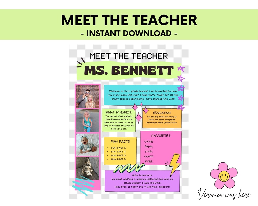 Meet the Teacher Template Meet the Teacher Editable 90s Meet the ...
