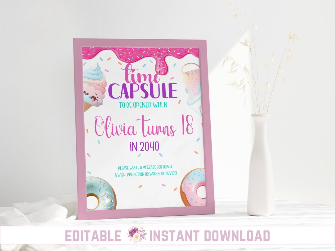 1st Birthday Time Capsule, Sweet One Time Capsule, First Birthday Time ...
