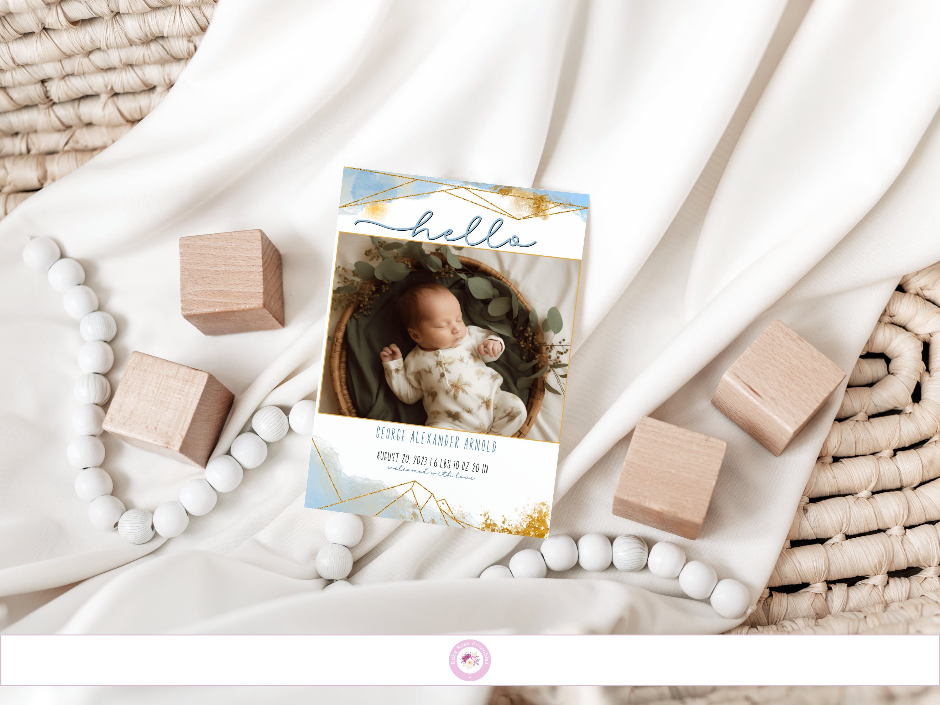 Editable Birth Announcement Template, Newborn Announcement, Newborn ...