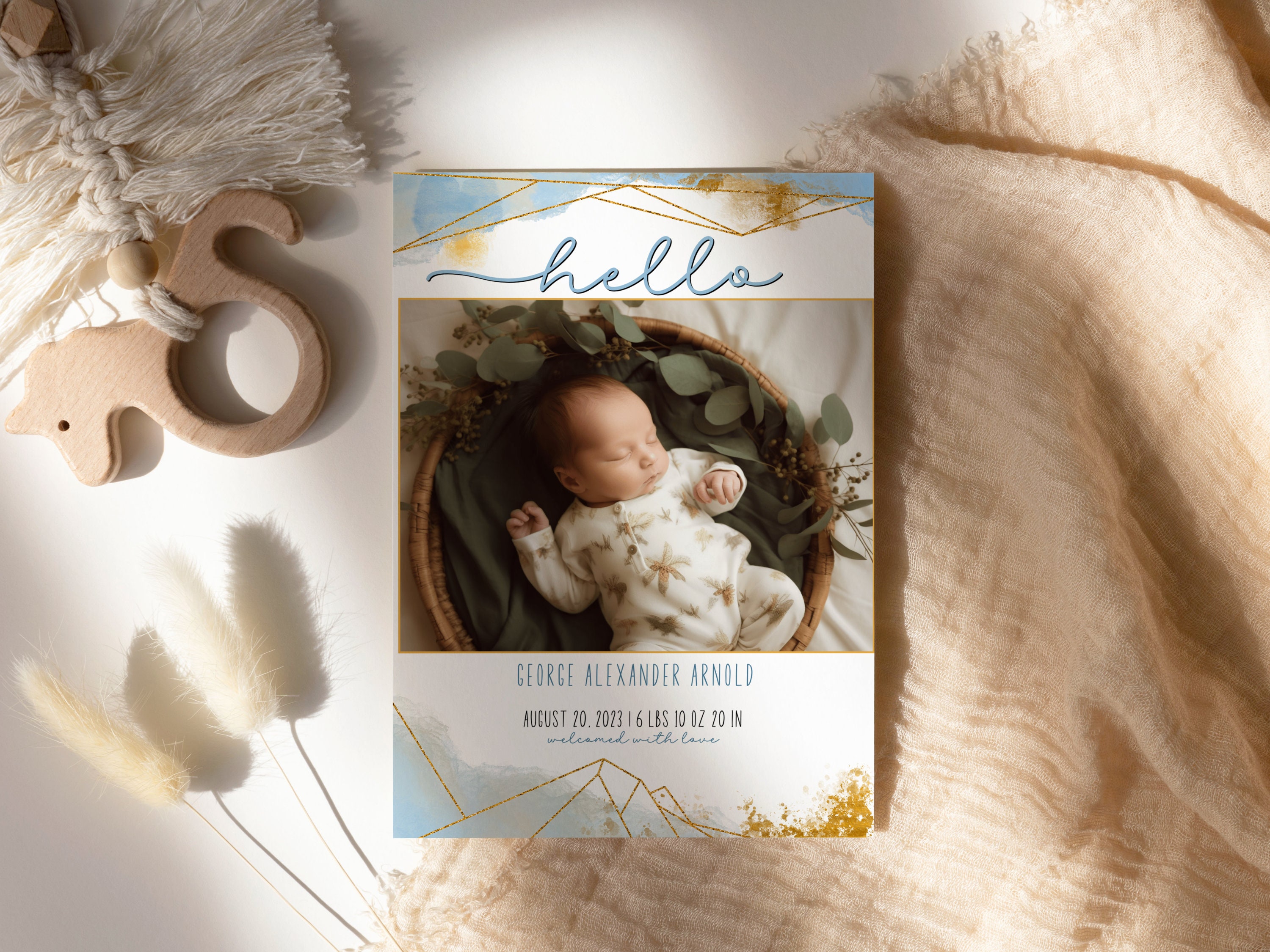 Editable Birth Announcement Template, Newborn Announcement, Newborn ...