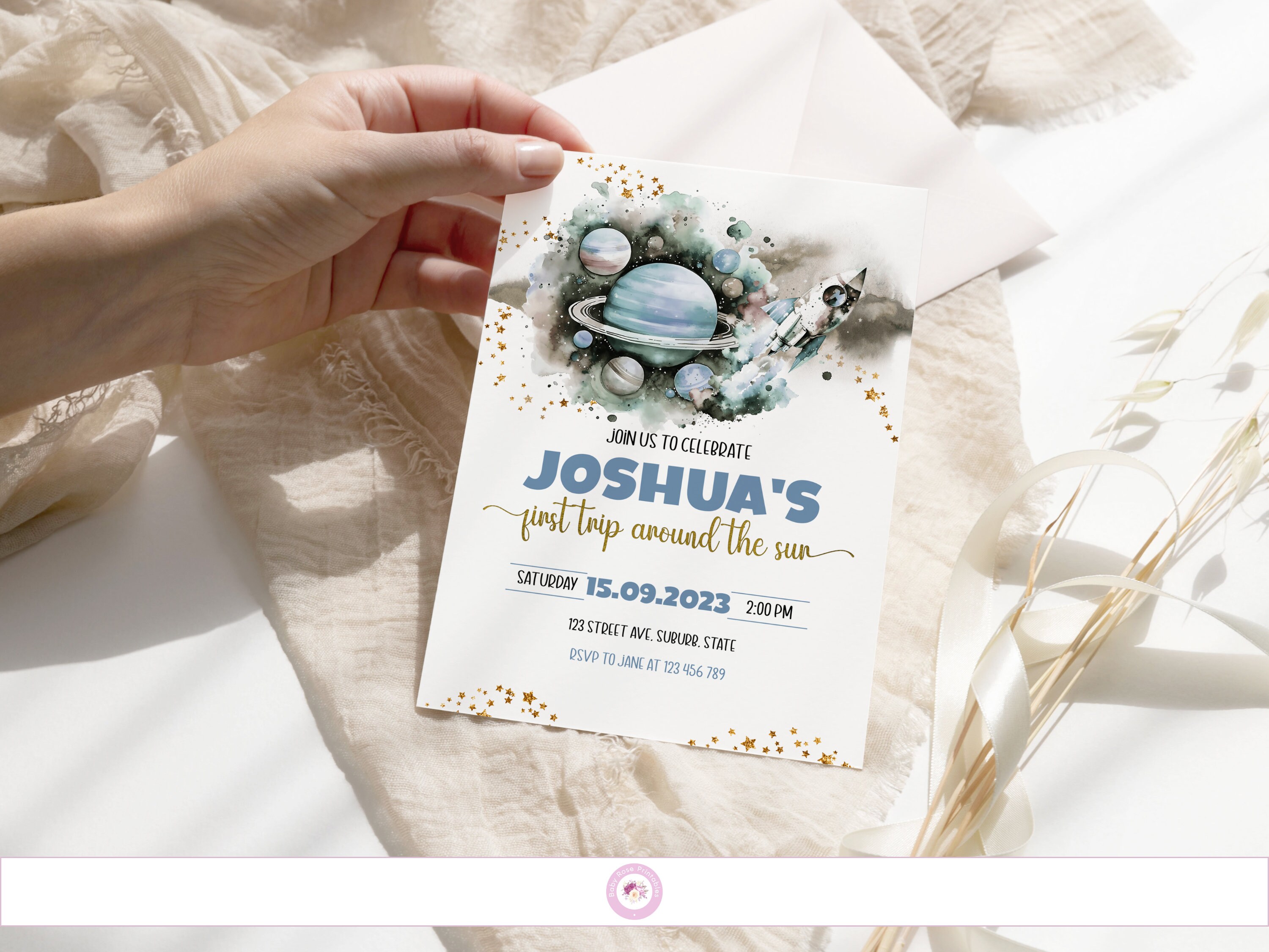 Editable Space Birthday Invitation First Birthday Space - Etsy