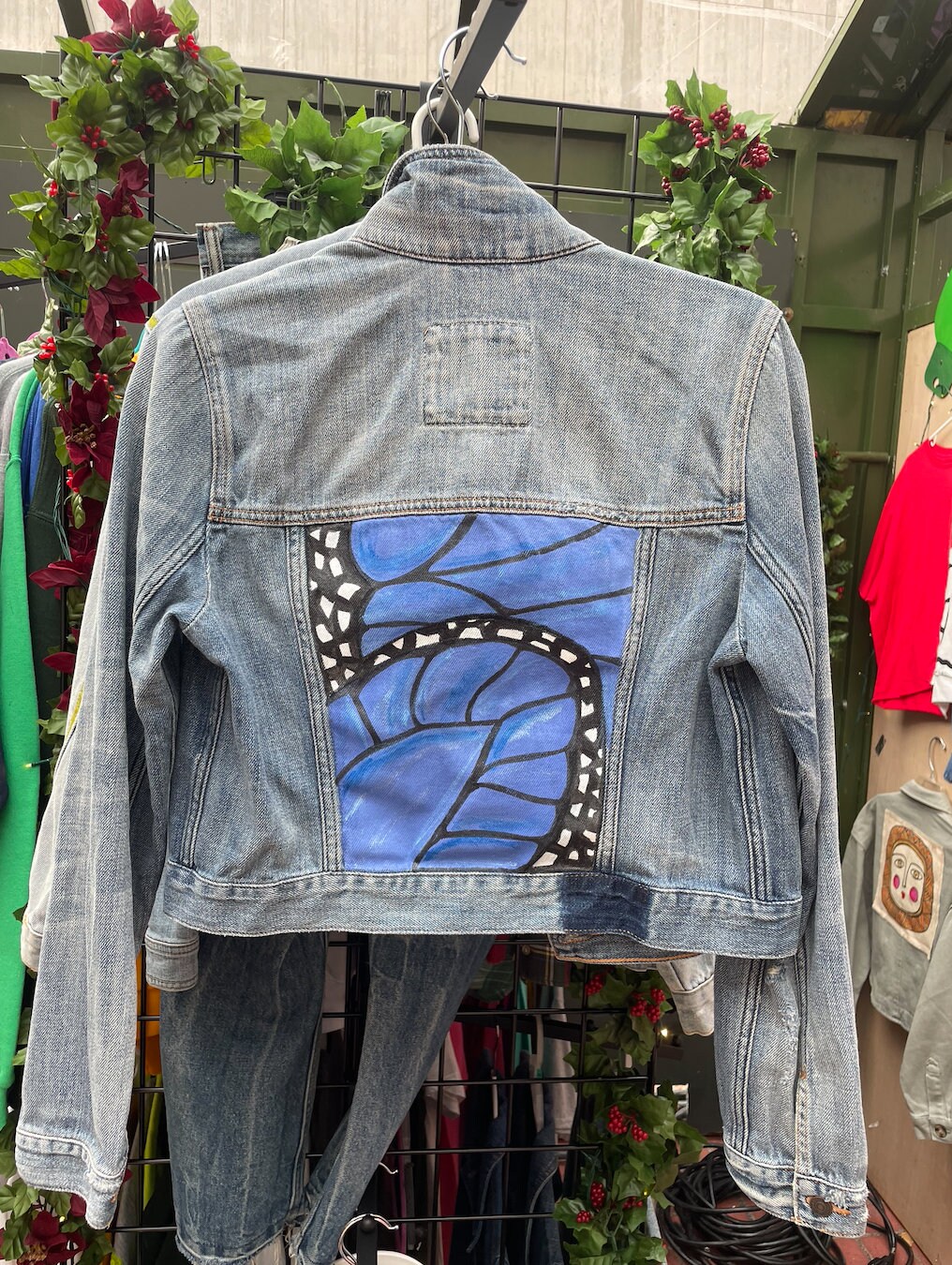 Butterfly Handpainted Denim Jacket - Etsy