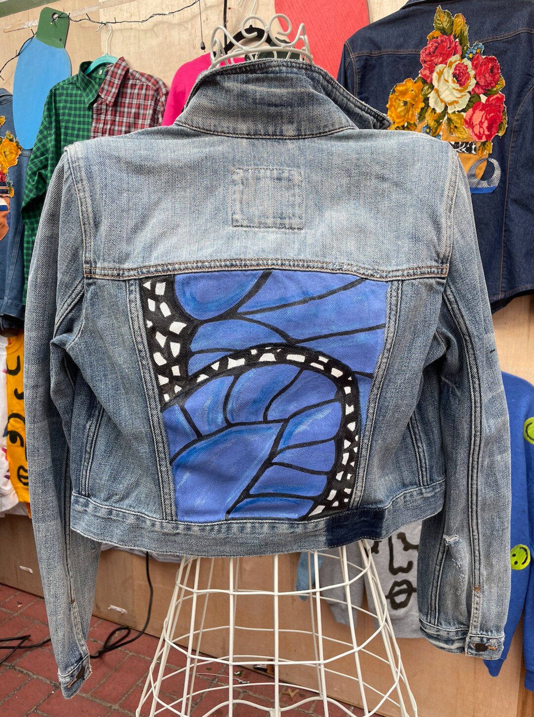 Butterfly Handpainted Denim Jacket - Etsy