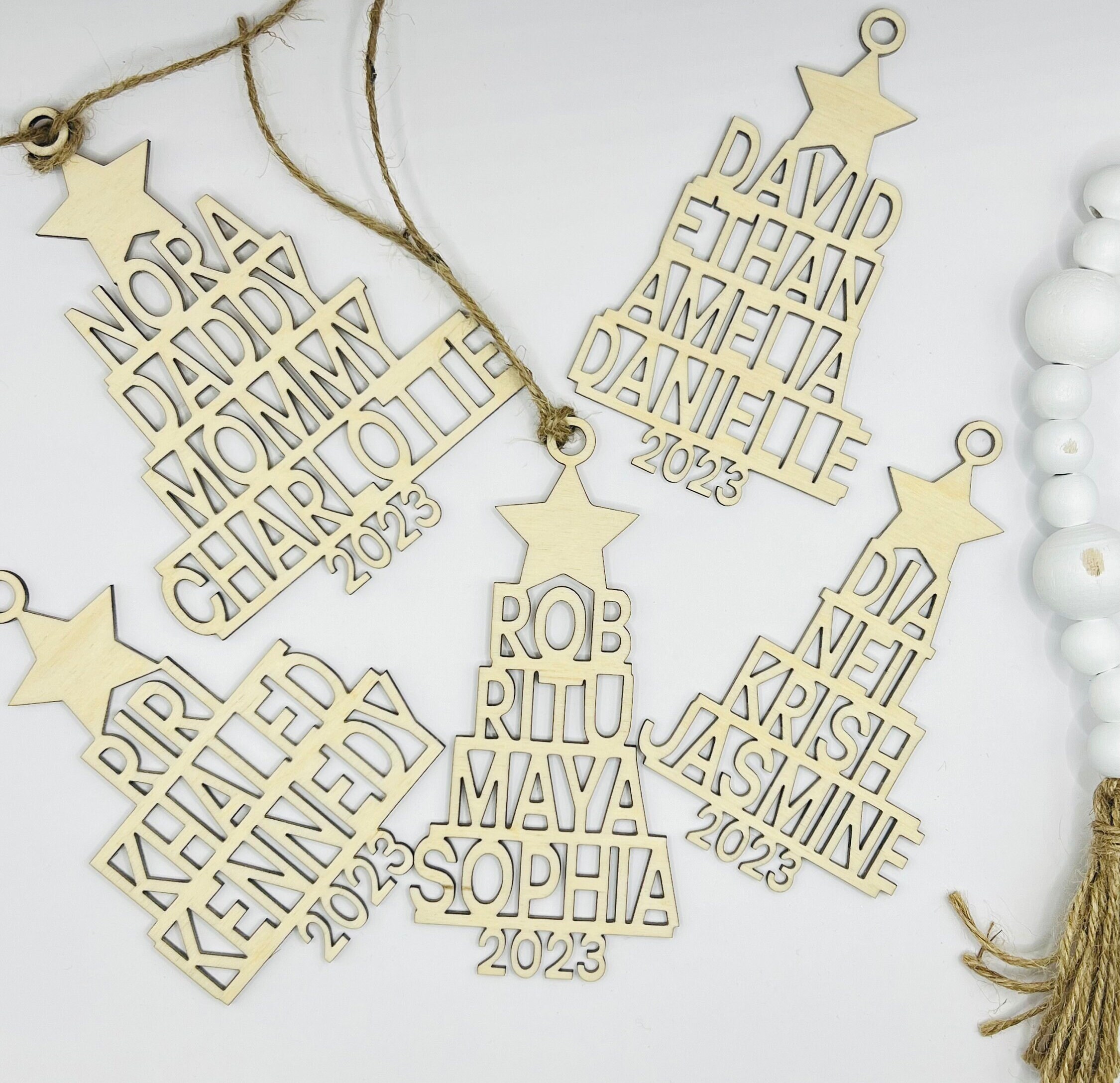 Personalized Name Tree Ornament | Custom Names | Christmas Tree Family ...