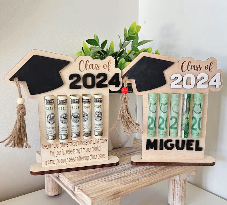 Free Standing Money Scroll Holder | Card | Graduation Gift - Etsy