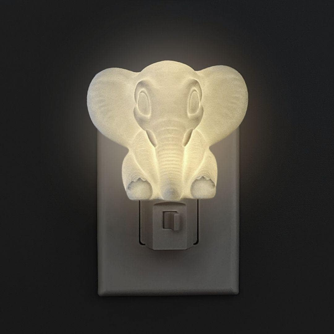 Elephant Night Light Plug-in, Kids Room LED Nightlight, Nursery Animal ...