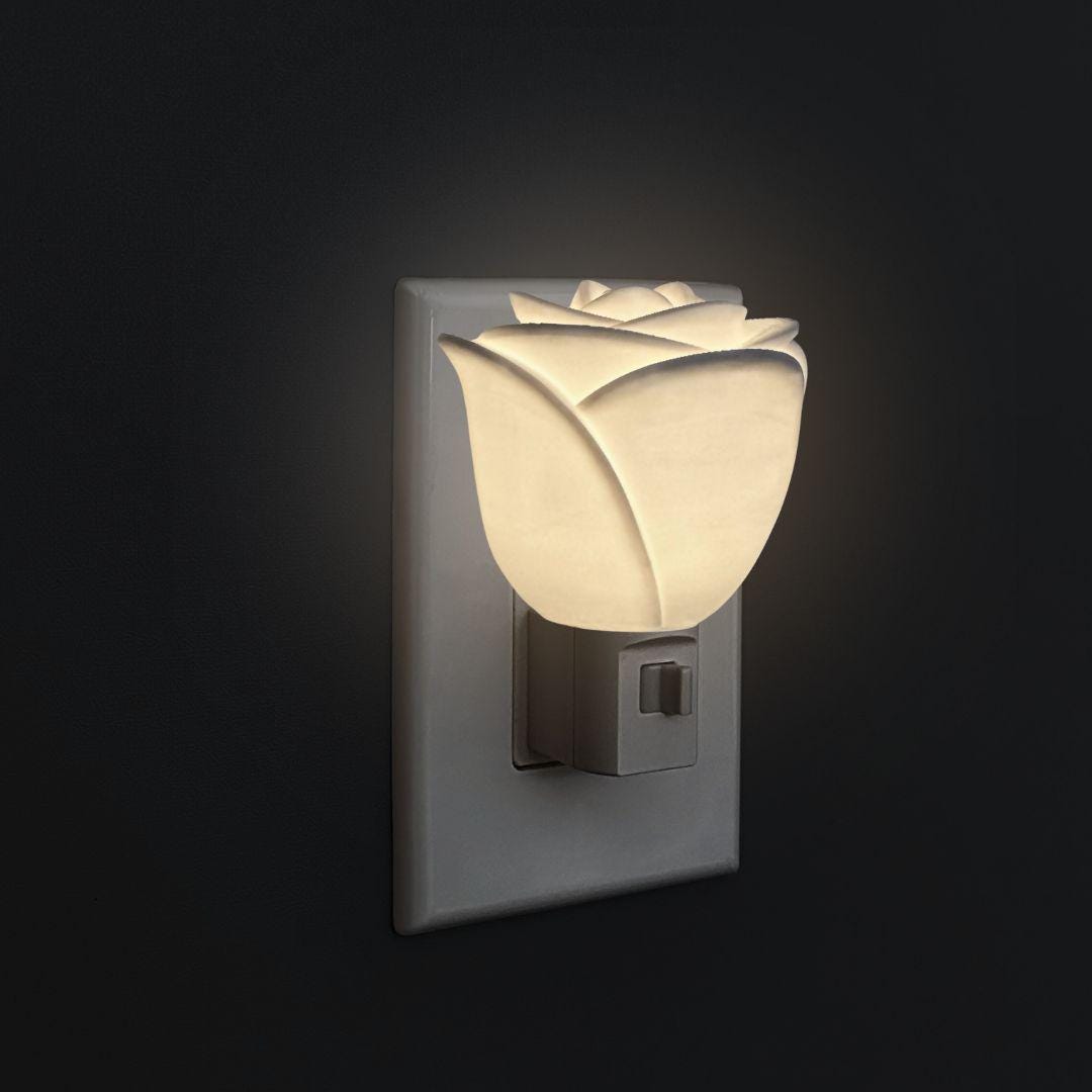 Rose Night Light, Wall Plug In, Automatic Sensor or Manual on off ...