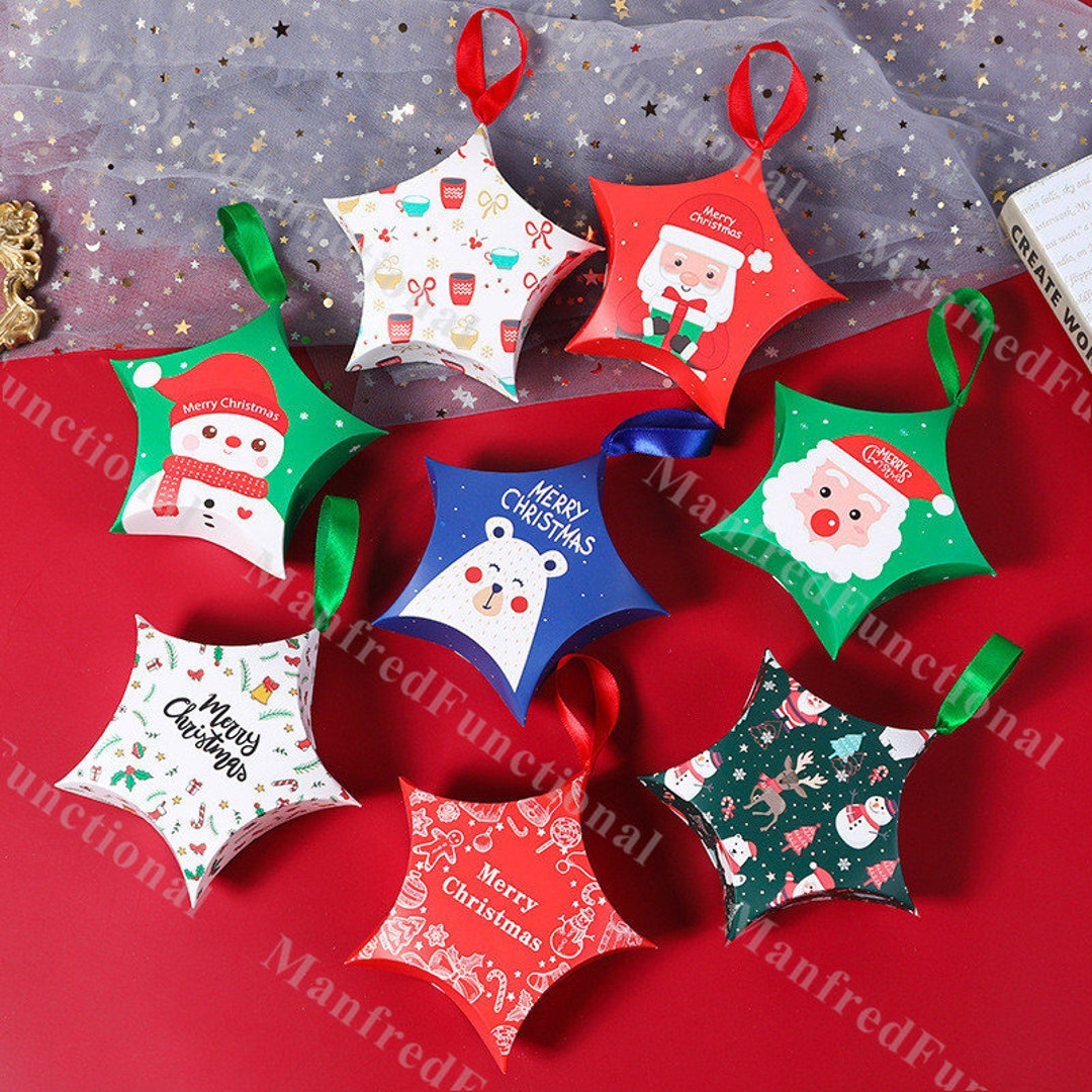 Christmas Star Gift Boxes Christmas Treat Bag - Etsy