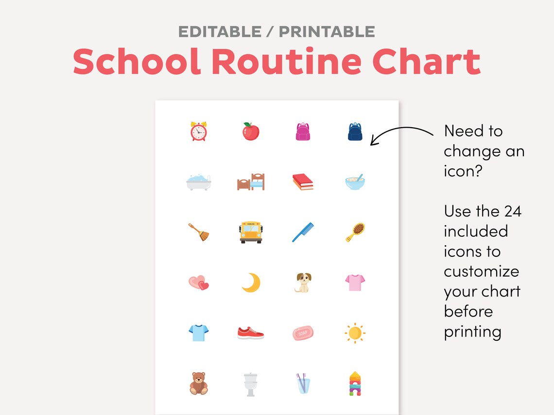 Ready for School Routine Chart for Kids Morning Routine - Etsy Canada