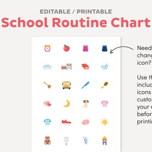 Ready for School Routine Chart for Kids, Morning Routine, Printable ...