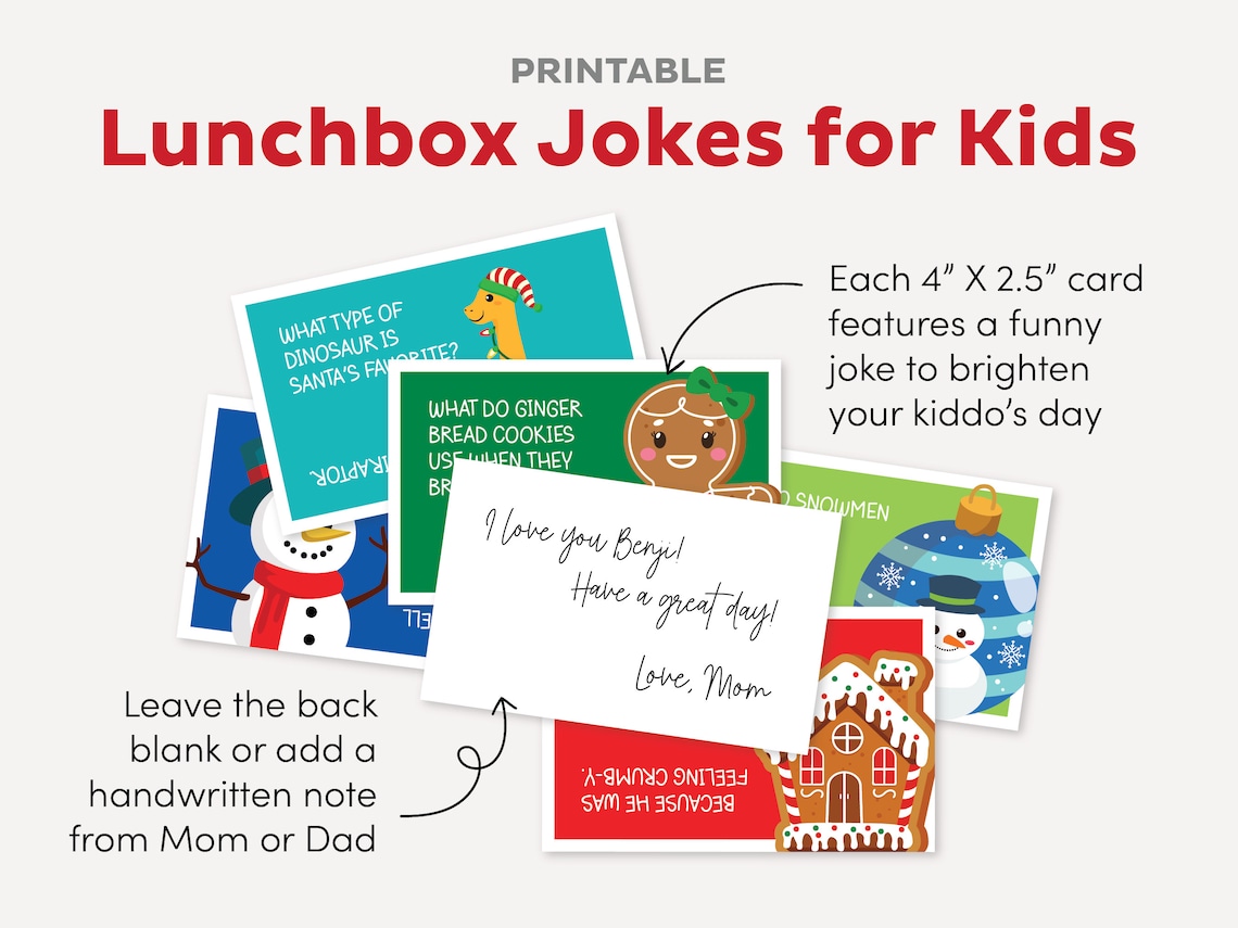 Printable Christmas Lunchbox Jokes for Kids Funny Lunch Bag - Etsy