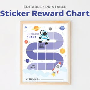 Space Astronaut Reward Chart for Kids, Sticker Reward Chart, Chore ...