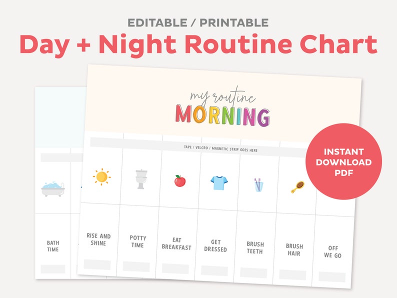 Ready for School Routine Chart for Kids Morning Routine - Etsy