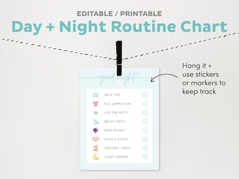 Morning Routine for Kids, Ready for School Routine Chart, Printable ...