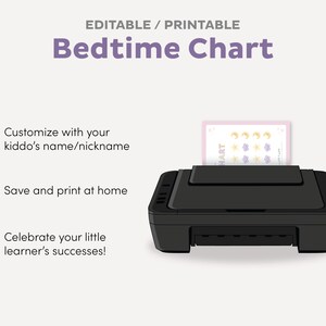 Editable Bedtime Printable, Sleep Sticker Chart Template, Girl Sleep ...