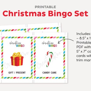 Printable Christmas Bingo for Kids December (Download Now) - Etsy