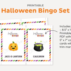 Printable Halloween Bingo for Kids, October Halloween Activity ...