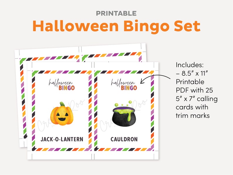 Printable Halloween Bingo for Kids, October Halloween Activity ...
