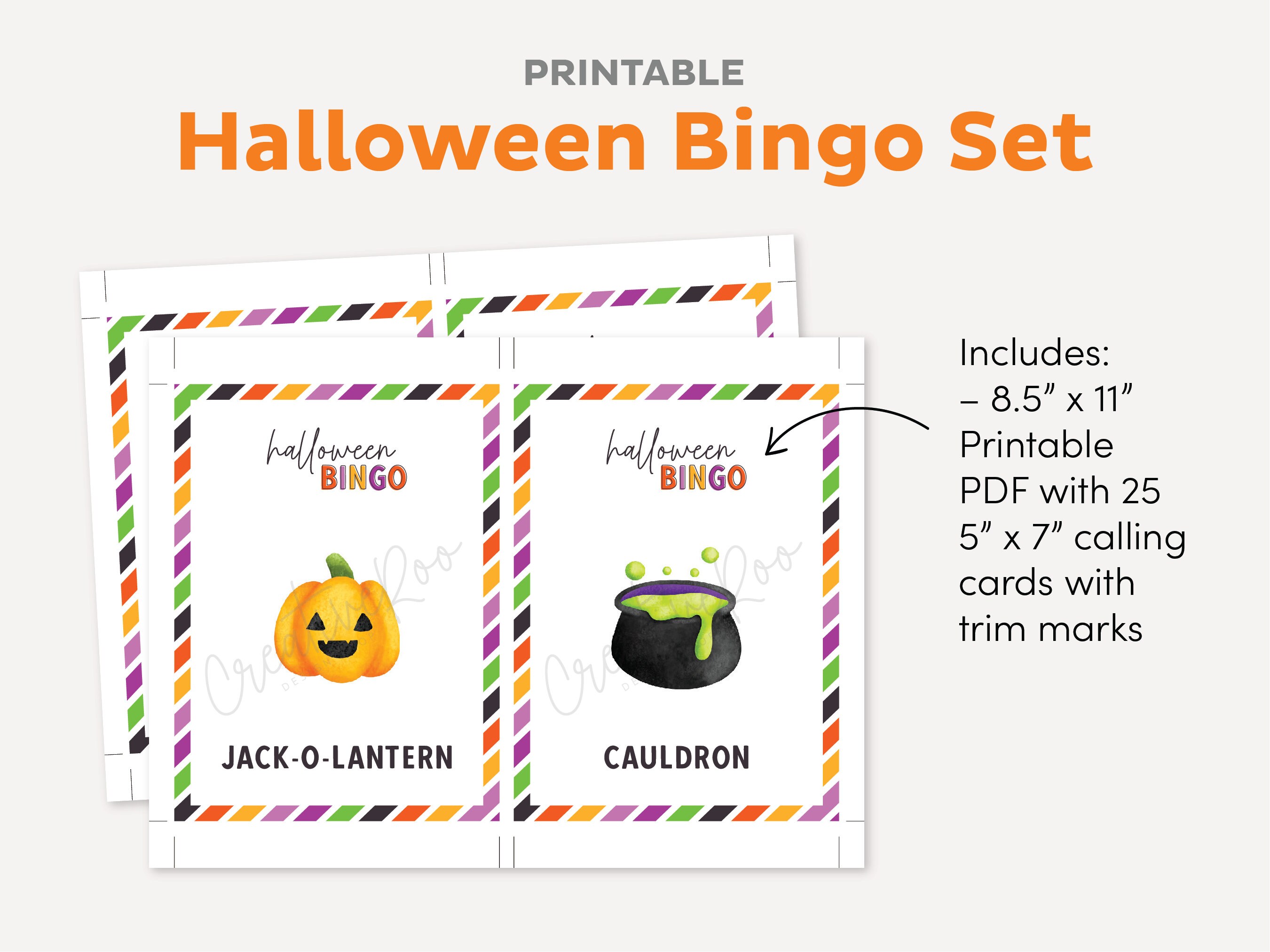 Printable Halloween Bingo for Kids, October Halloween Activity ...