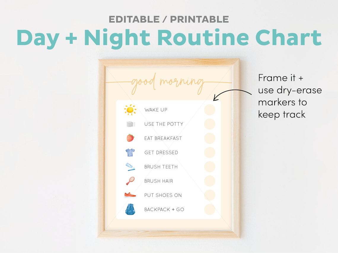 Morning Routine for Kids Ready for School Routine Chart - Etsy Canada