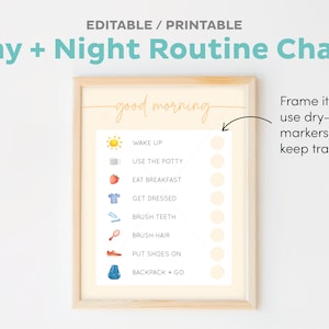 Morning Routine for Kids, Ready for School Routine Chart, Printable ...