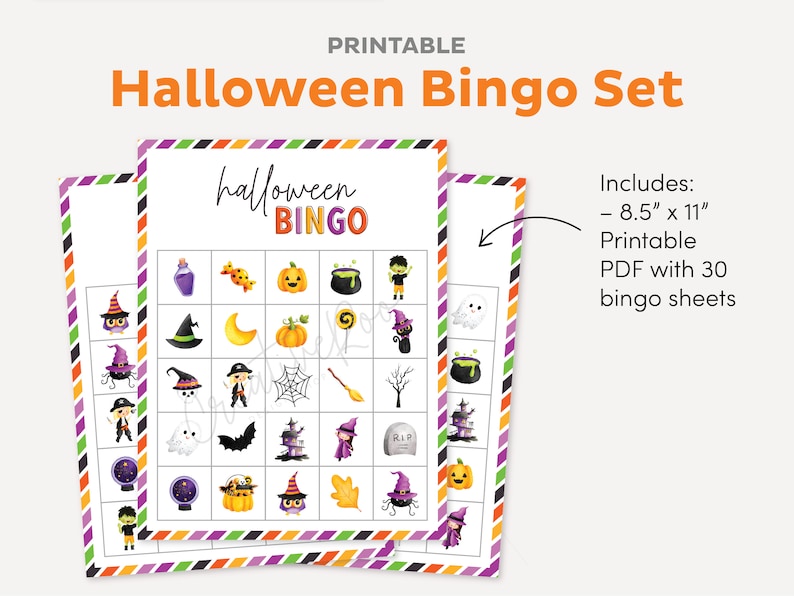 Printable Halloween Bingo for Kids, October Halloween Activity ...