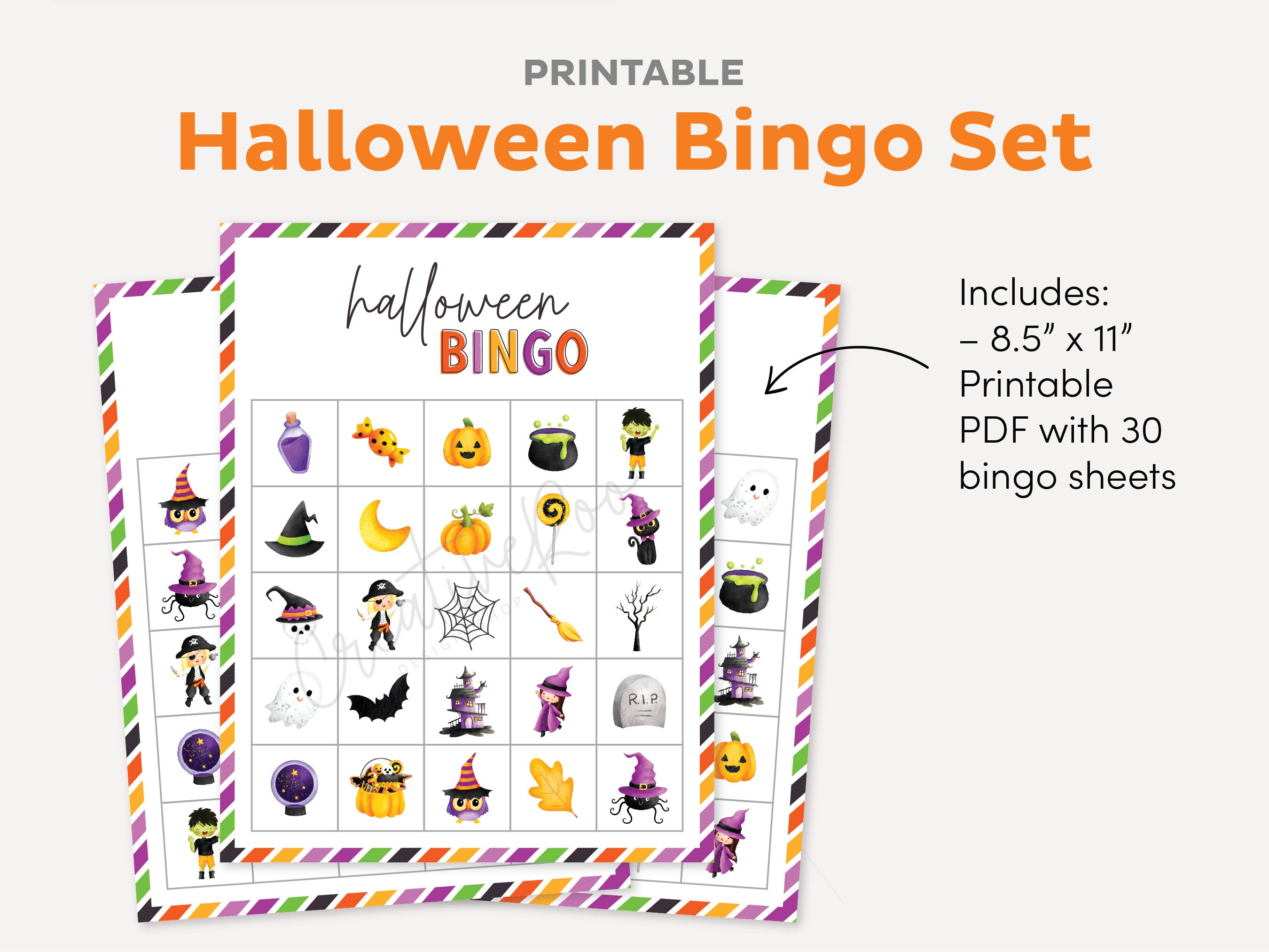 Printable Halloween Bingo for Kids, October Halloween Activity ...