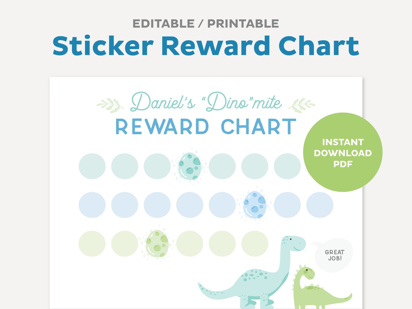 Dinosaur Reward Chart for Kids Sticker Reward Chart Kids - Etsy