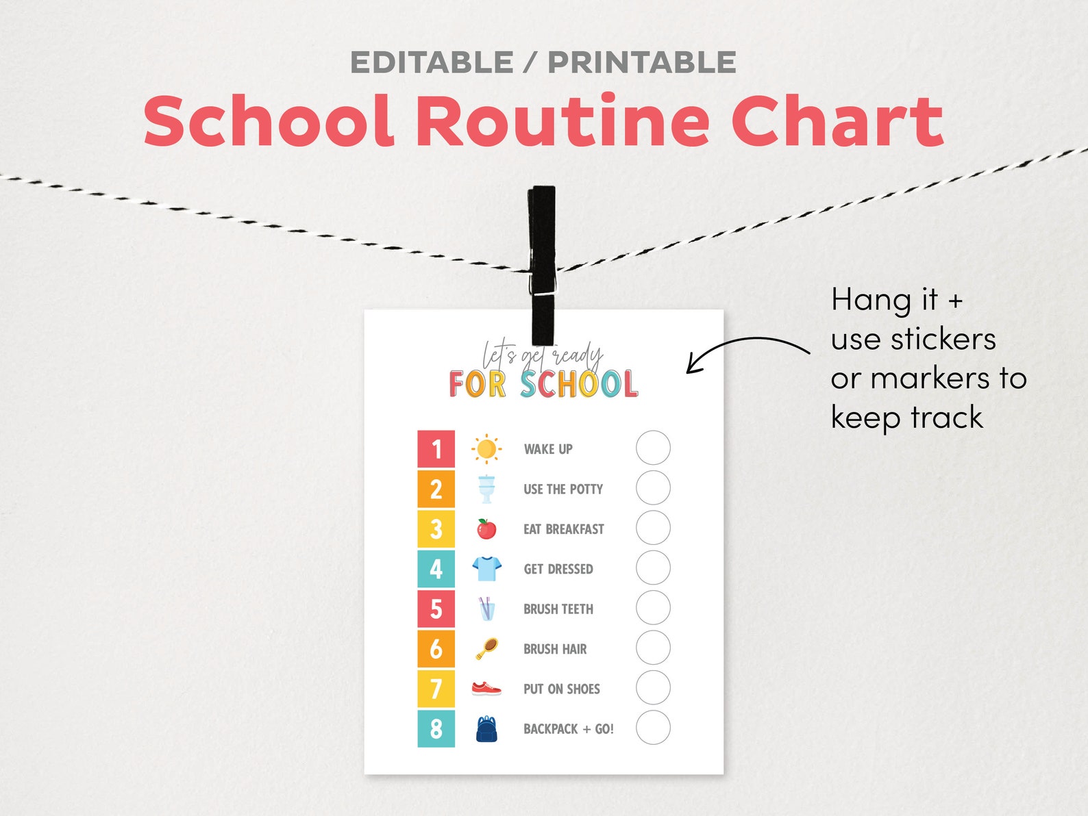 Ready for School Routine Chart for Kids Morning Routine - Etsy Canada