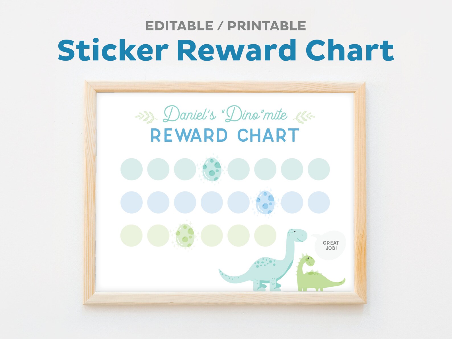 Dinosaur Reward Chart for Kids, Sticker Reward Chart, Kids Chore ...