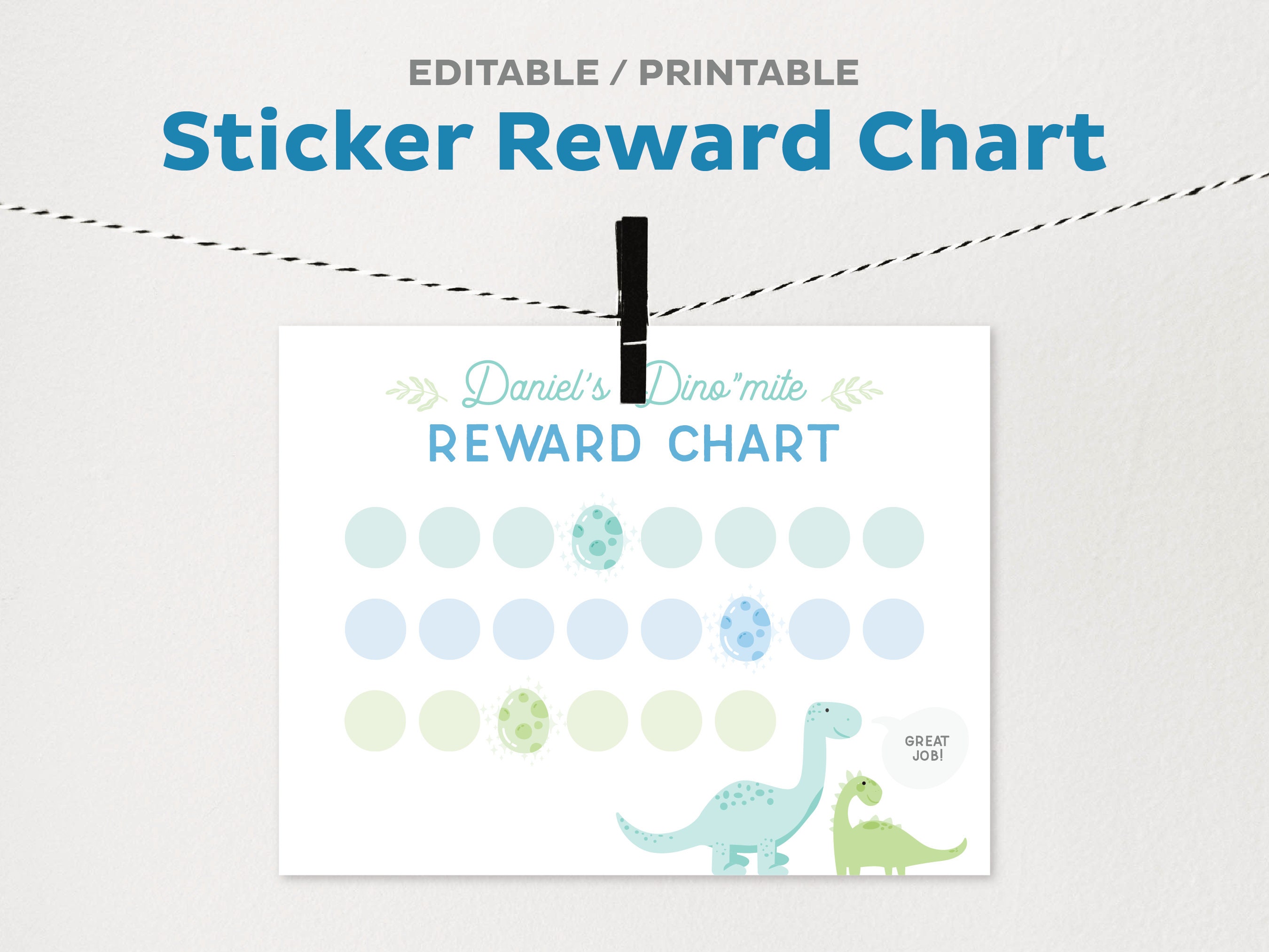 Dinosaur Reward Chart Printable Sticker Chart Kids Chart, 44% OFF